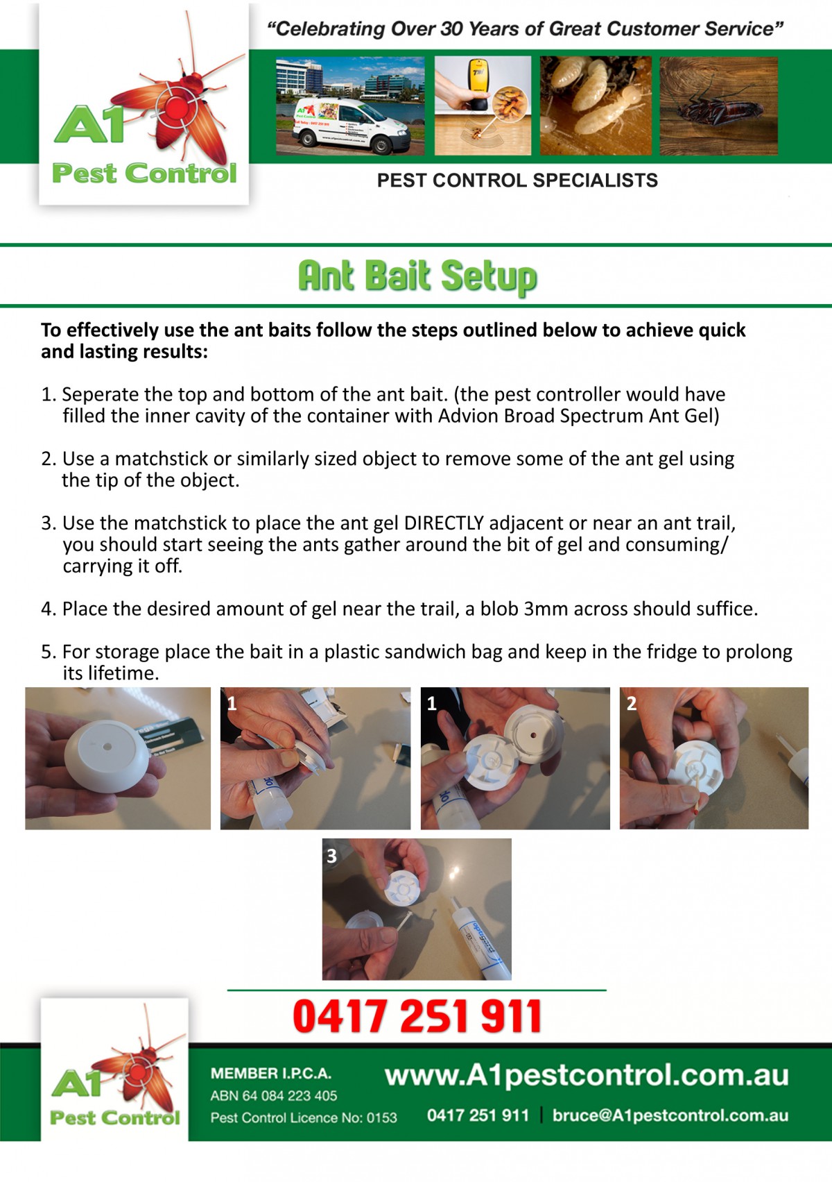 Ant Bait Instructions